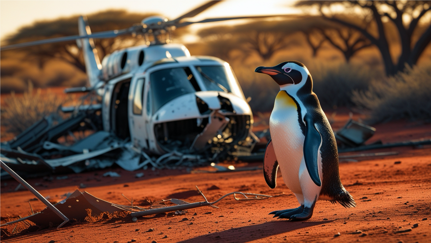 Penguin Causes Crash in Helicopter